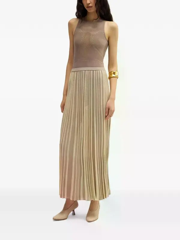 MARGHERITA MACCAPANI Pleated Terry Skirt - Neutrals