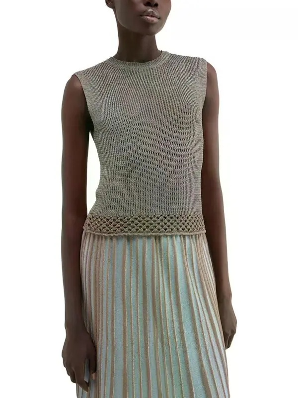 MARGHERITA MACCAPANI Giuly Round-neck Top - Grey
