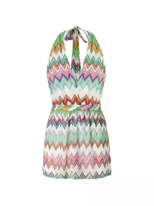Missoni V-neck Zigzag Playsuit - White