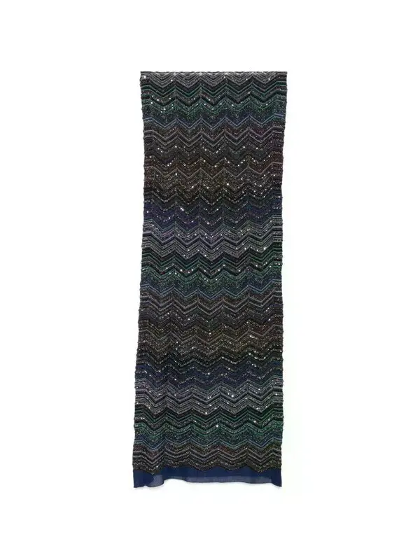 Missoni Chevron-pattern Scarf - Black