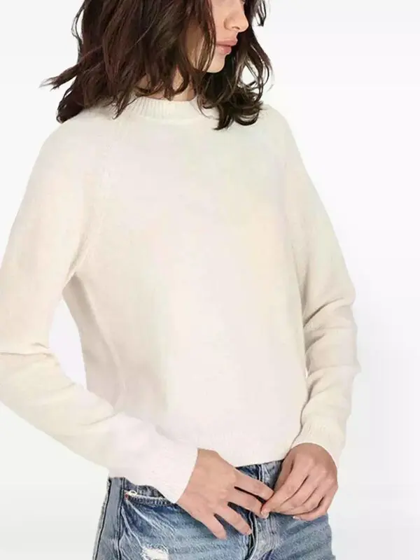 Minnie Rose Crew-neck Cashmere Sweater - White