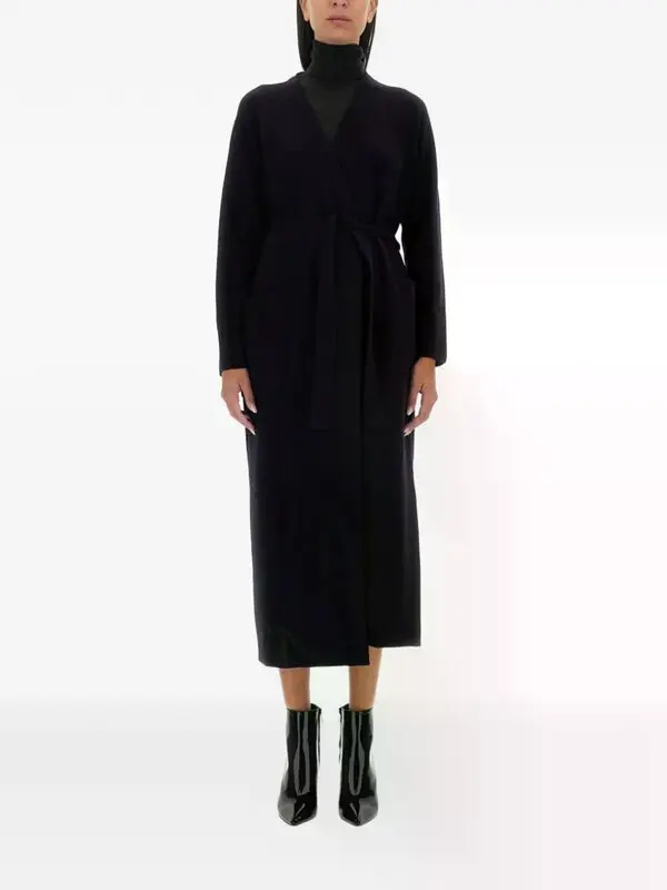 Max Mara Belted Jersey Coat - Blue