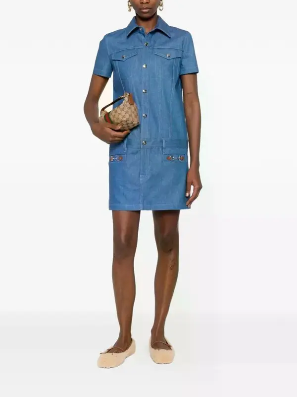 Gucci Denim Mini Dress - Blue
