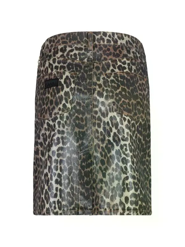 GANNI Animal Print Mini Skirt - Neutrals