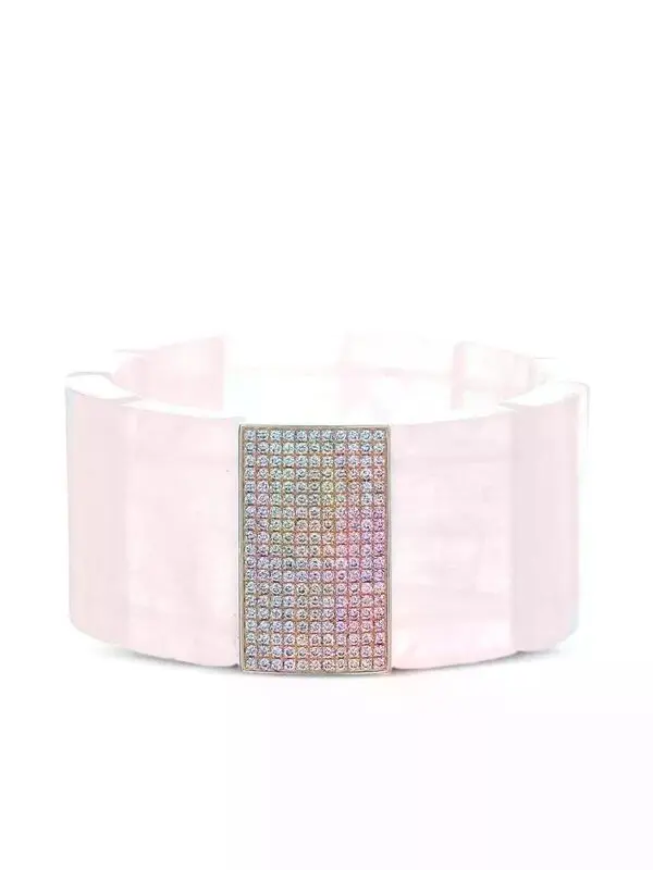 SYDNEY EVAN 14k Yellow Gold, Quartz, And Diamond Bracelet - Pink