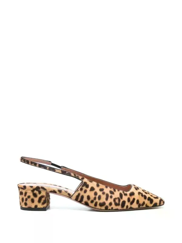 AQUAZZURA Leopard Print Slingback Pumps - Neutrals