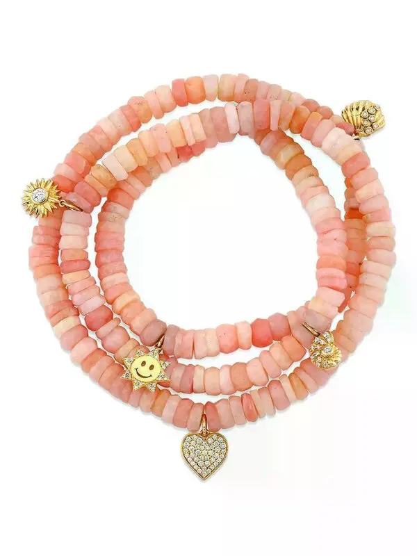 SYDNEY EVAN 14k Yellow Pink Opal And Diamond Bracelet - Gold