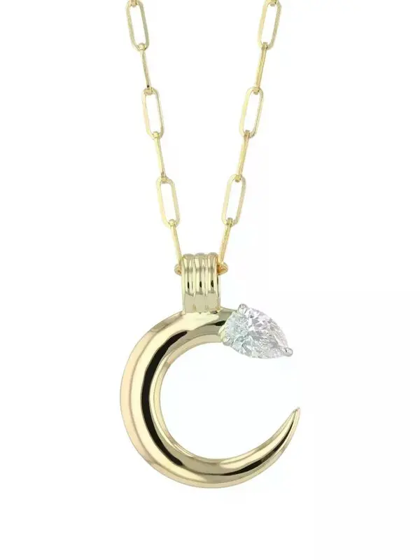 Phillips House 18kt Yellow And Diamond Crescent Necklace - Gold