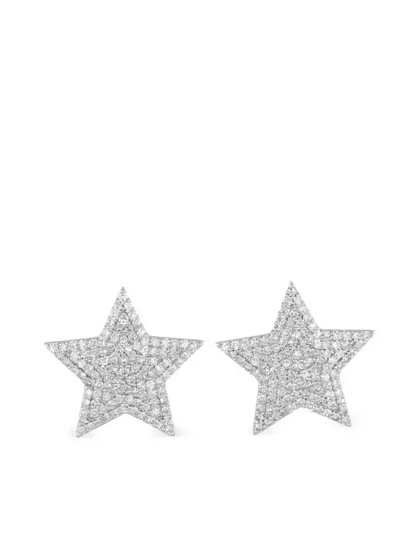 Phillips House 14k White Diamond Star Earrings - Gold