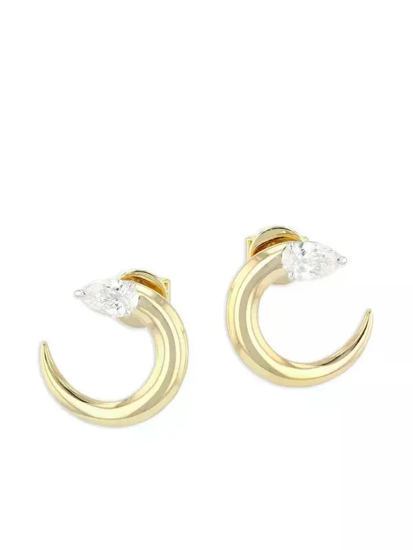 Phillips House 18k Yellow Diamond Crescent Fan Earrings - Gold