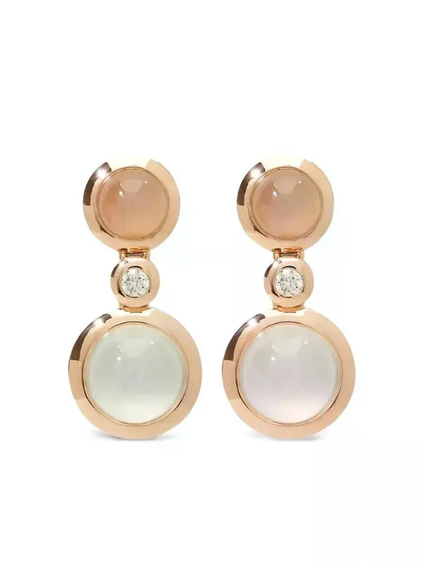 Tamara Comolli 18k Rose Diamond, And Moonstone Earrings - Gold