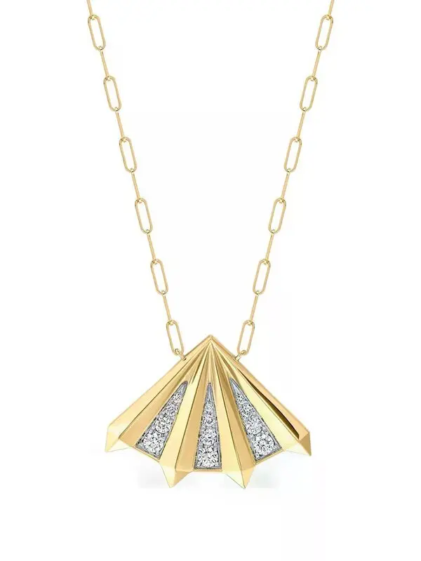 Phillips House 20k Yellow Aura Fan Necklace - Gold