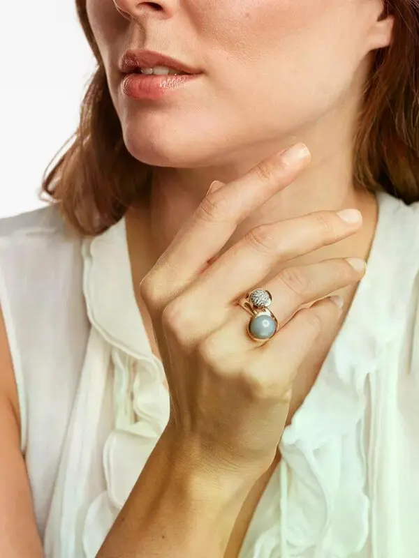 Tamara Comolli 18k Rose Gold Bouton Moonstone Ring - Pink