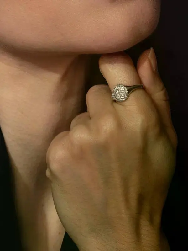 Phillips House 14k White Gold Diamond Signet Ring
