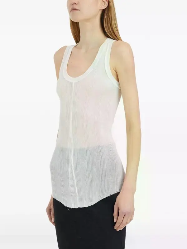 MARC LE BIHAN Raw-edge Ribbed Tank Top