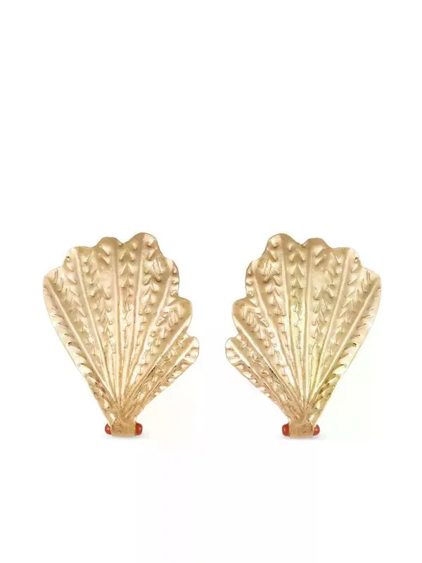 Gas Bijoux Shell-fan Earrings - Gold
