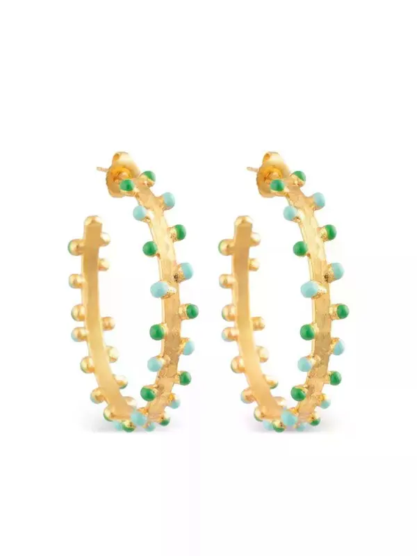 Sylvia Toledano Gipsy Beaded Hoop Earrings - Gold