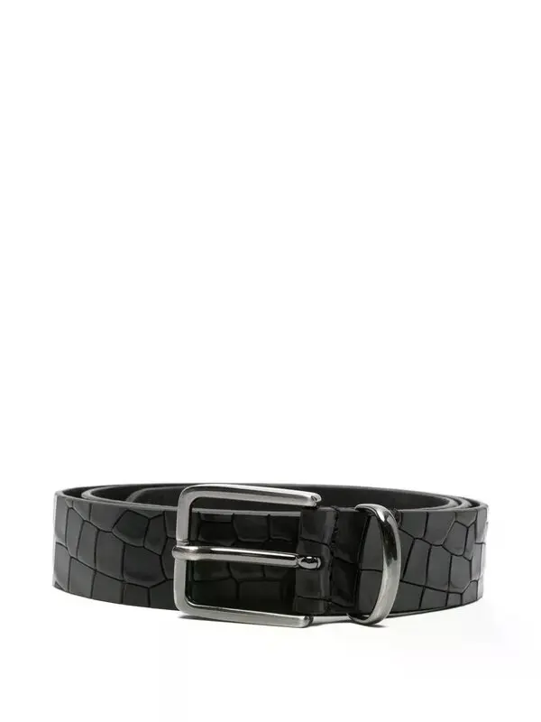 Tagliatore Crocodile-effect Belt - Black