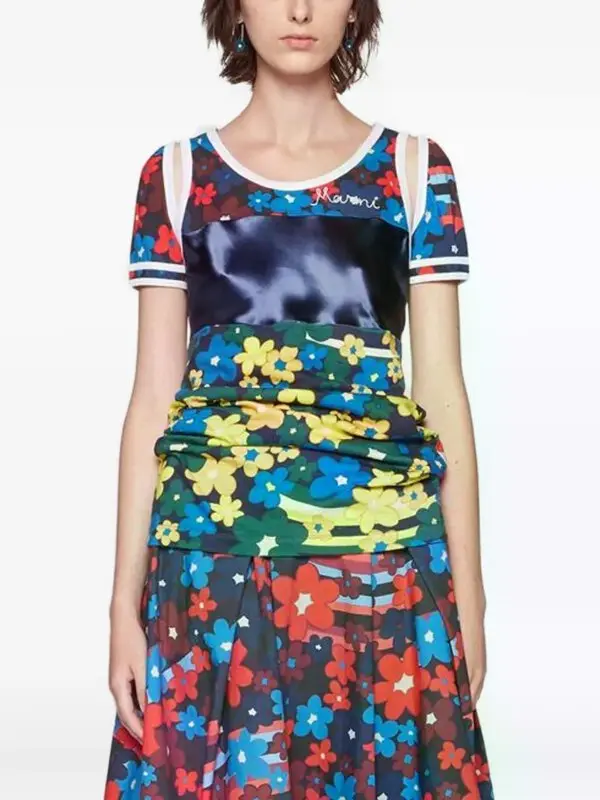 Marni Floral-print Cut-out Dress