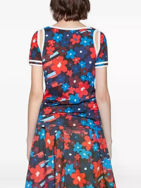 Marni Floral-print Cut-out Dress