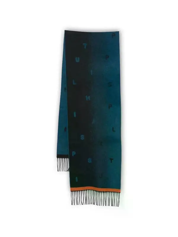 Paul Smith Logo-pattern Scarf - Blue