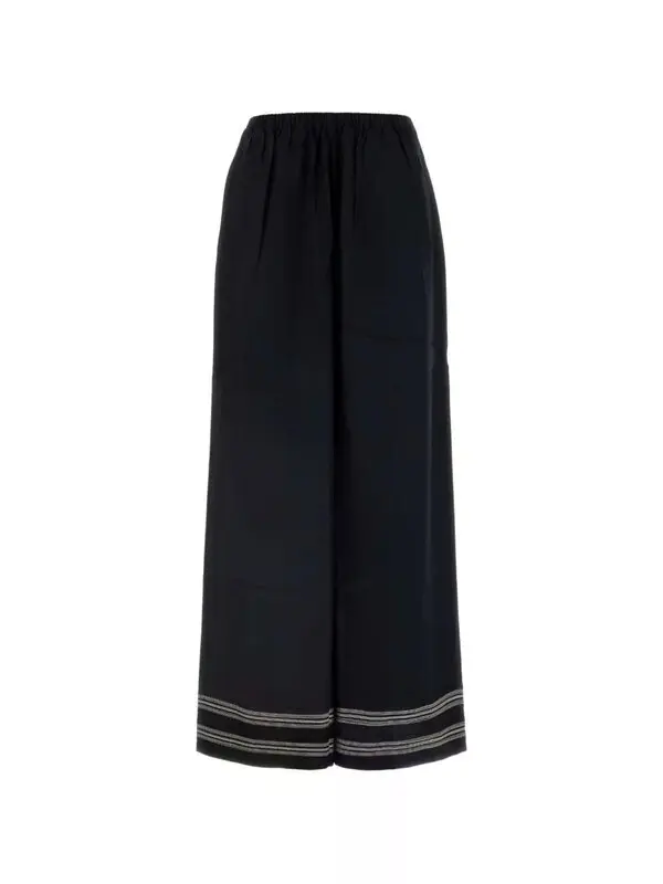 BODE Mathilde Stripe-embroidered Trousers - Black