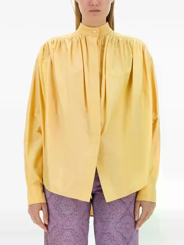 Etro Gathered Poplin Blouse - Yellow