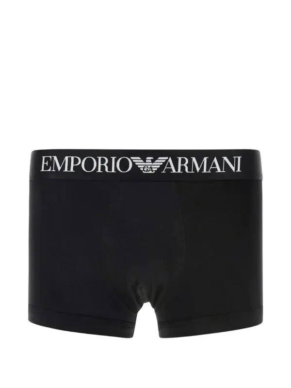 Emporio Armani Logo-waistband Boxers - Black