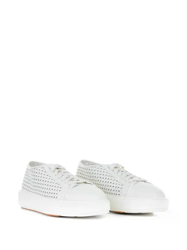 Santoni Perforated Leather Sneakers