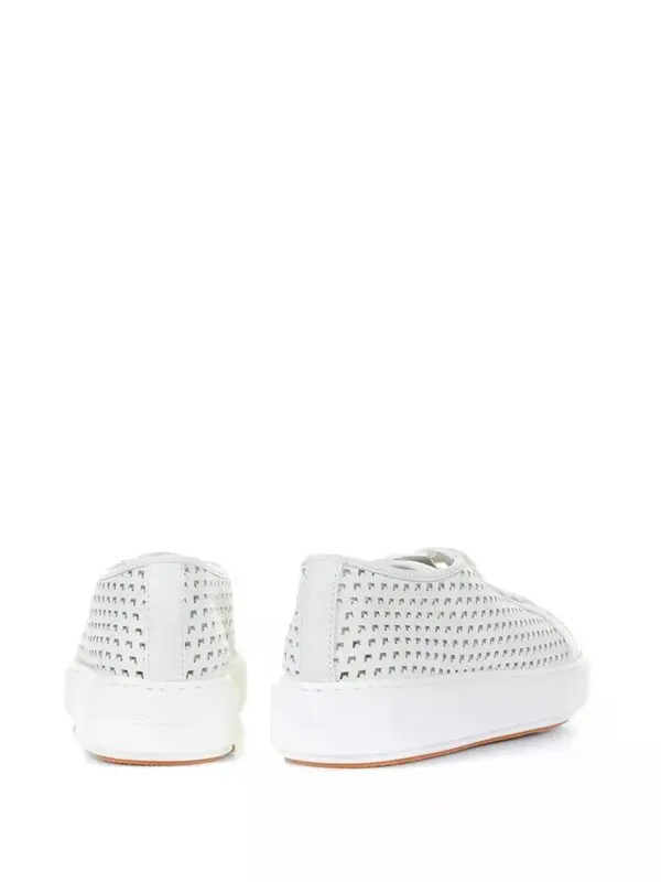 Santoni Perforated Leather Sneakers