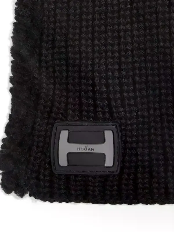 Hogan Knitted Gloves With Logo Detail