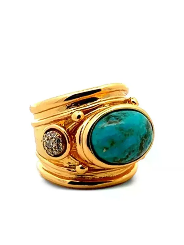 Gas Bijoux Simone Turquoise Zircon Ring - Green