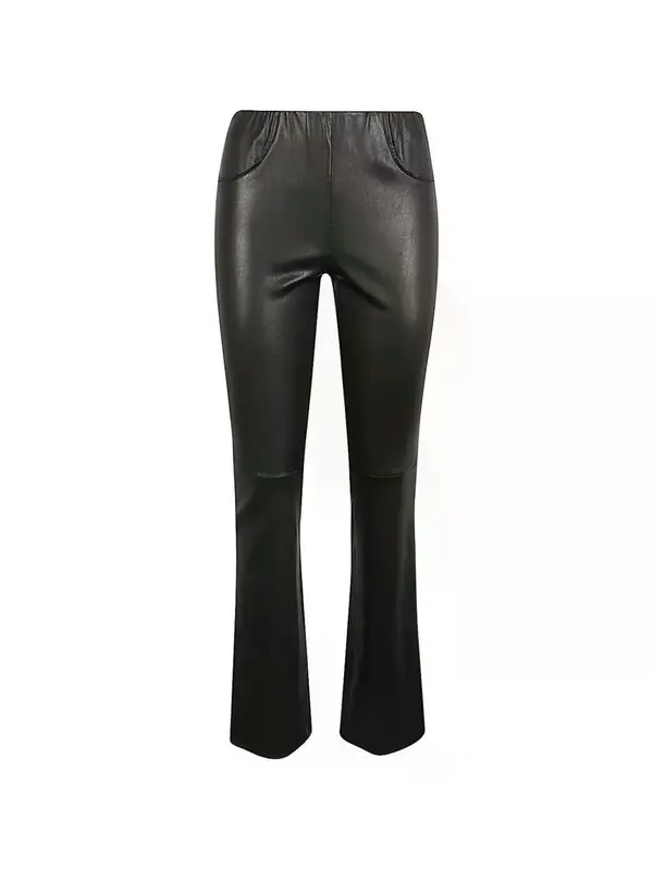 VIA MASINI 80 Flared Leather Trousers