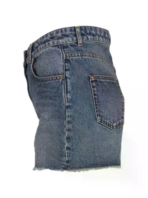 Palm Angels Palm-tree Frayed Shorts - Blue