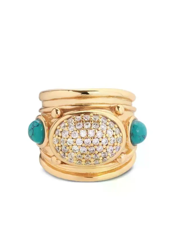 Gas Bijoux Simone Turquoise Zircon Ring - White