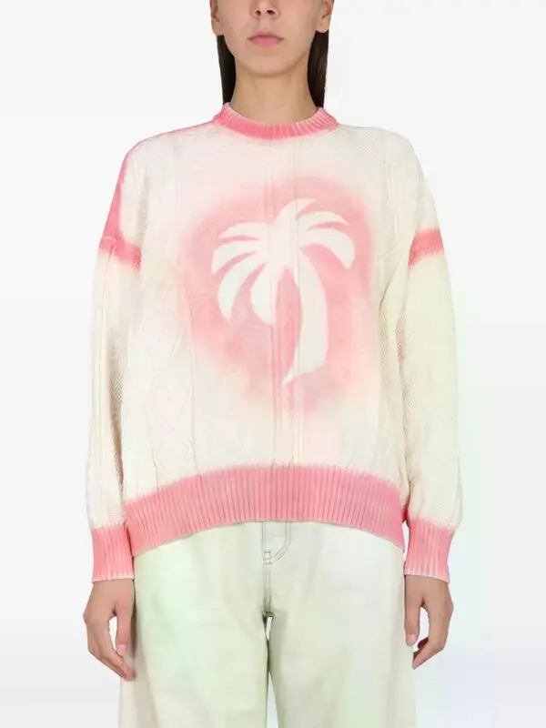 Palm Angels Palm-print Sweater - White