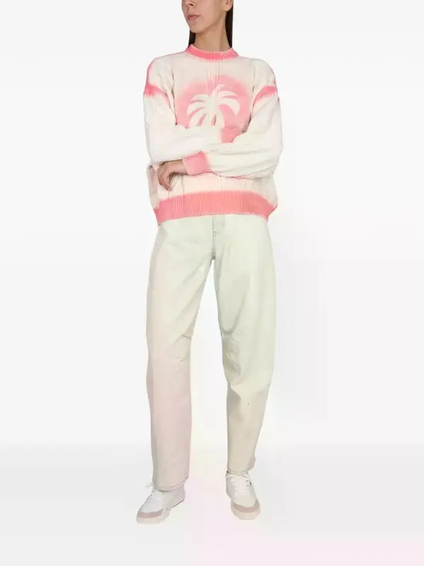 Palm Angels Palm-print Sweater - White