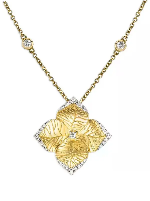 Piranesi 18k Yellow Diamond Flower Necklace - Gold