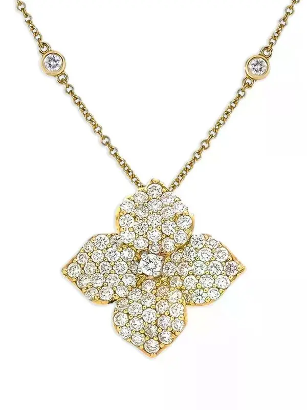 Piranesi 18k Yellow Diamond Flower Necklace - Gold