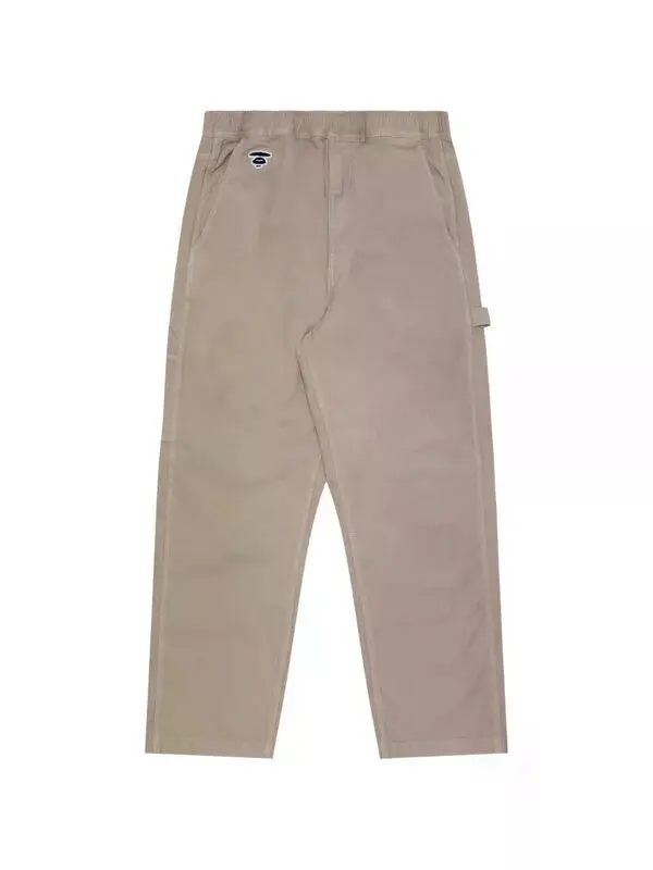 AAPE BY *A BATHING APE Moonface Embroidered Carpenter Trousers - Neutrals