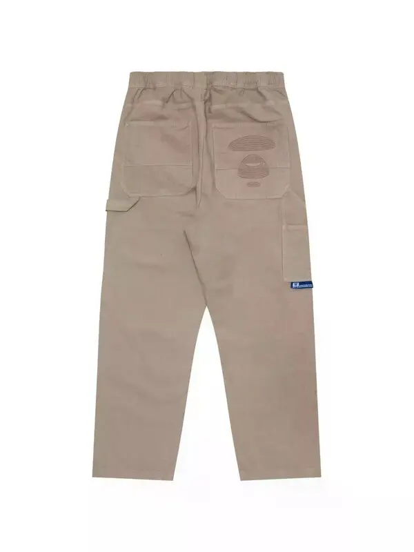 AAPE BY *A BATHING APE Moonface Embroidered Carpenter Trousers - Neutrals