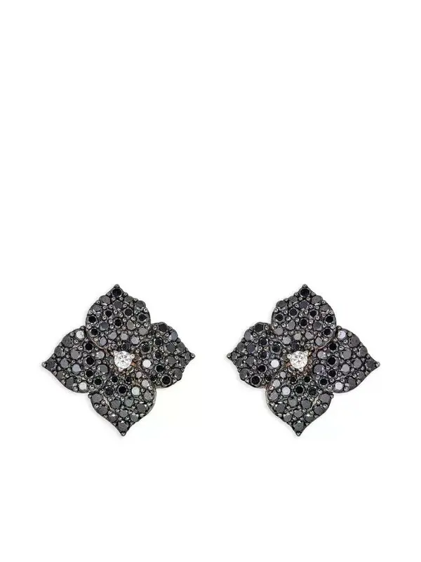 Piranesi Diamond Flower Earrings - Black