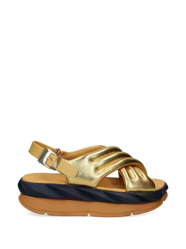 4CCCCEES Mellow Mana Criss-cross Sandals - Gold