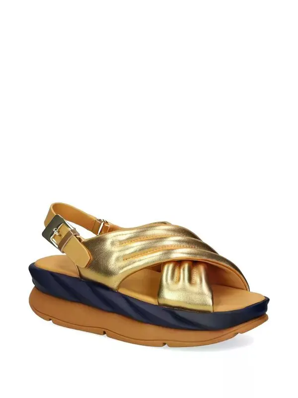 4CCCCEES Mellow Mana Criss-cross Sandals - Gold