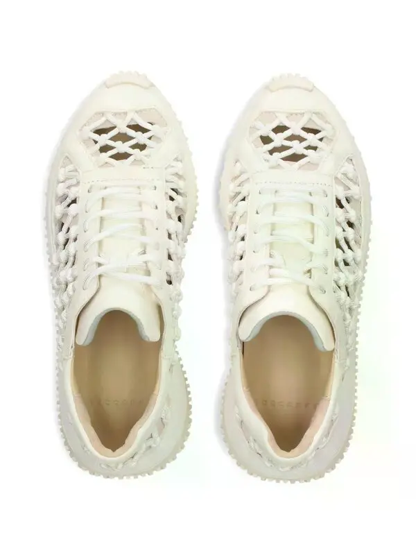 4CCCCEES Kapok Link Lattice-detail Sneakers - White