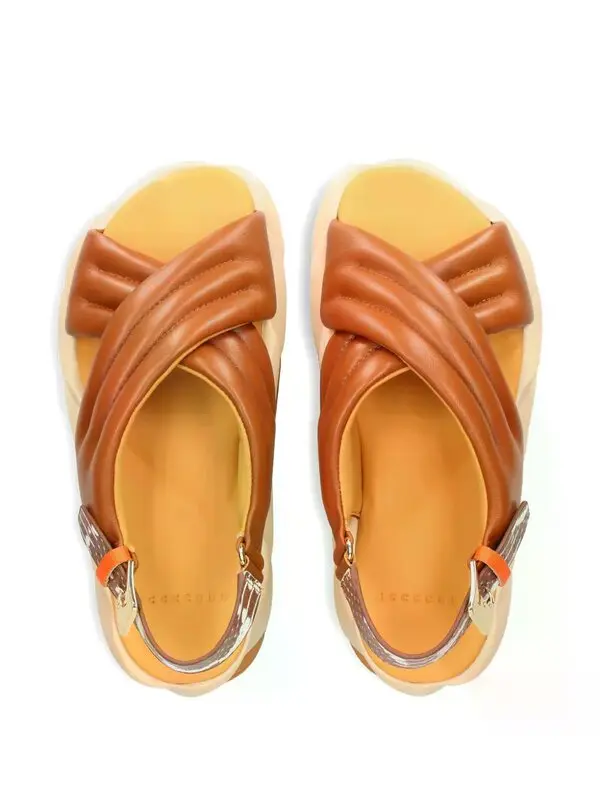 4CCCCEES Mellow Mana Criss-cross Sandals - Brown