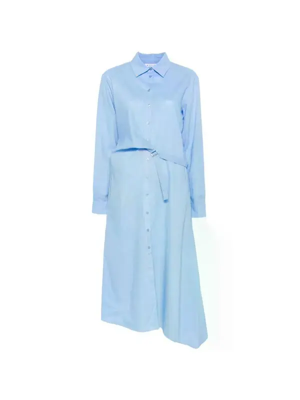 MANUEL RITZ Asymmetric Belted Midi Dress - Blue