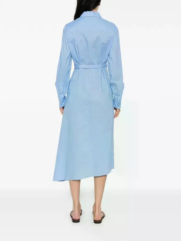MANUEL RITZ Asymmetric Belted Midi Dress - Blue