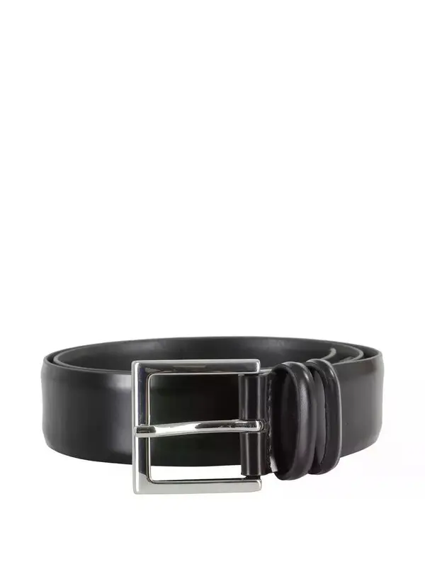 ORTIGNI Square-buckle Leather Belt - Black