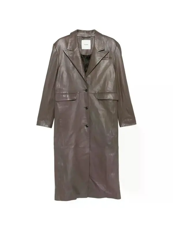 Nanushka Leather Single-breasted Coat